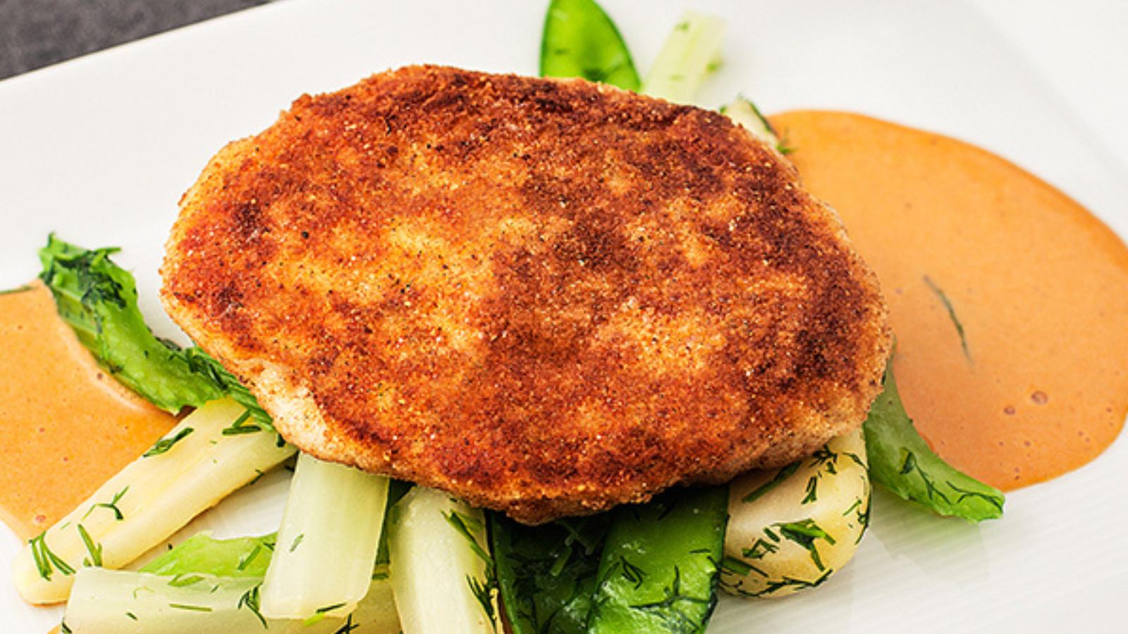 Havets Wallenbergare med kräftsås och dillglaserade grönsaker - Provinum